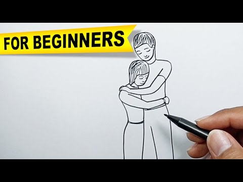 How to draw people hugging | Simple Drawings - YouTube