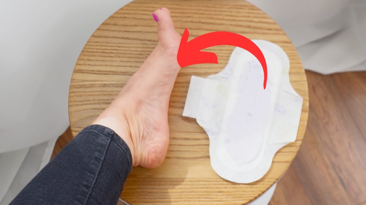 Put IT on a sanitary pad and stick it on your feet - YouTube