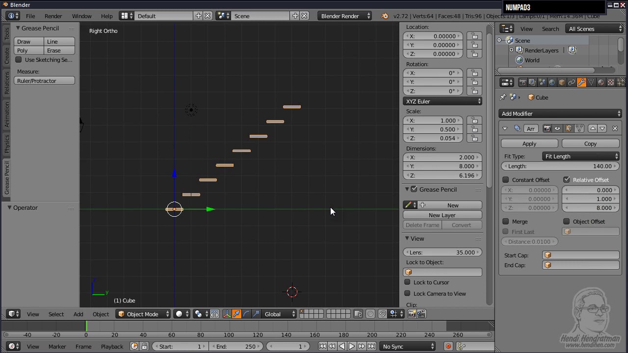 Blender 3D Tutorial - Array Fit Length Part.32 - YouTube