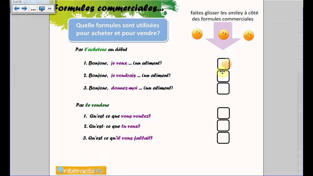 Faire ses courses "A la boulangerie" - Activité FLE pour TBI - YouTube