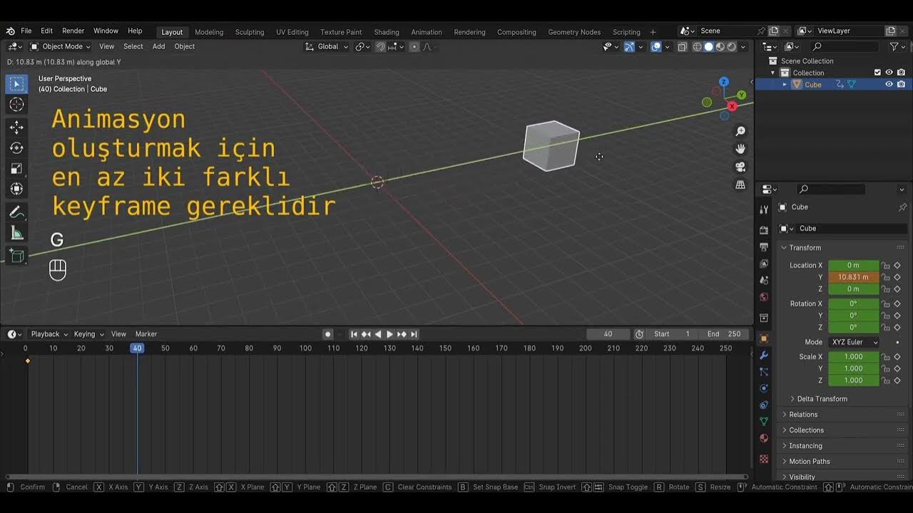 Blender keyframe ve interpolation - YouTube
