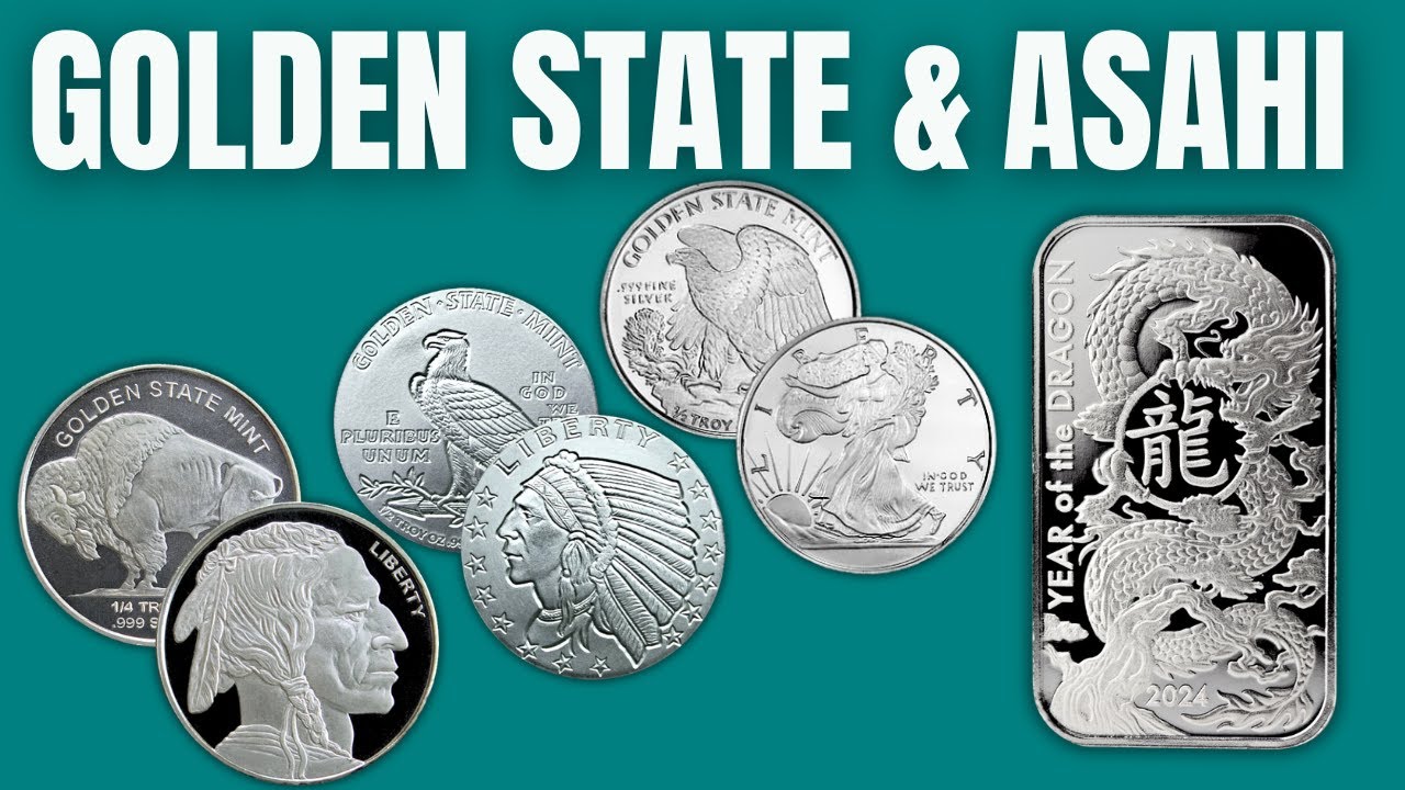 Asahi Refining Silver Lunar Dragon Minted bar and Golden State Rounds ...
