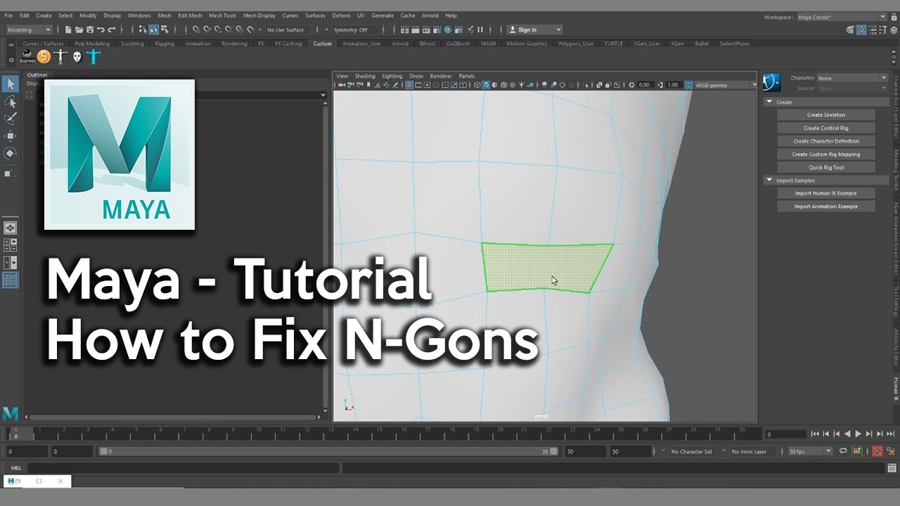 Maya - How to Fix N-Gons - YouTube