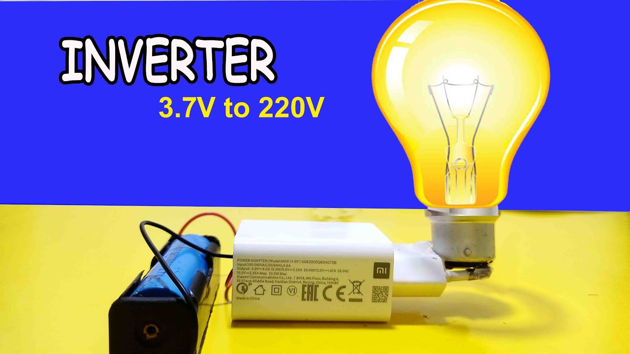 3.7V DC to 220V AC inverter with Mobile charger transformer - YouTube