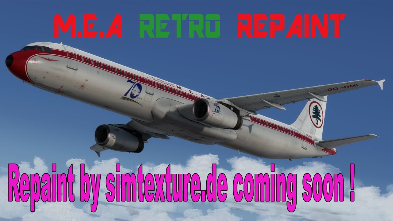 FSX-P3D MEA Middle East Airlines Retro Repaint Aerosoft Airbus A321 ...