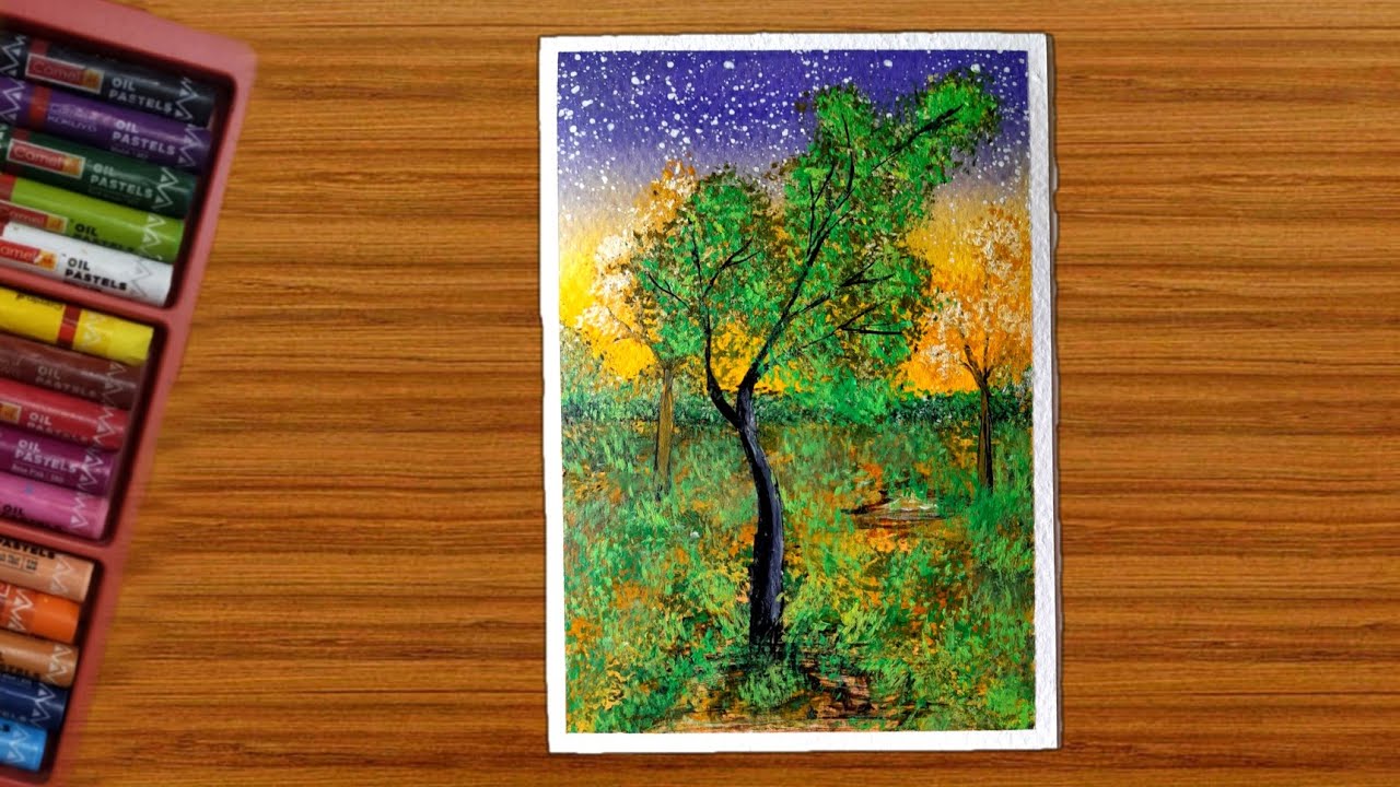 Step by step Scenery painting | Beautiful Scenery painting # ...