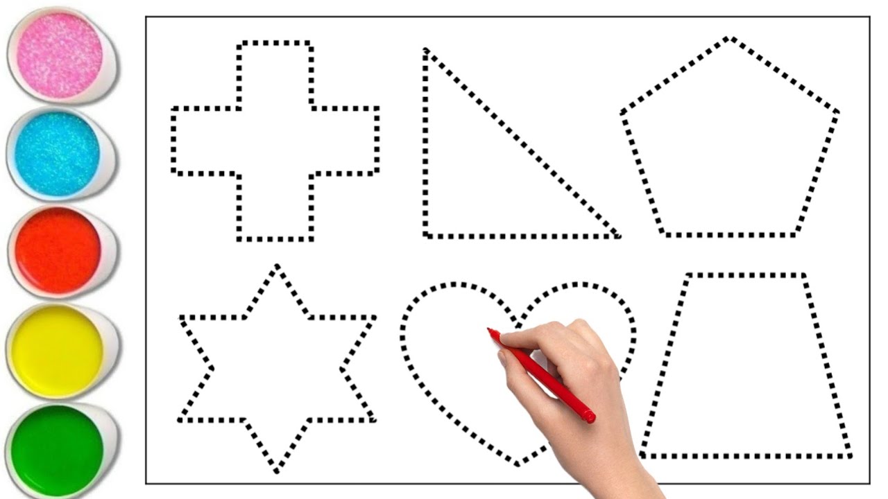 Learn how to draw Shapes, Colors for Kids & Toddlers | 2d shapes ...