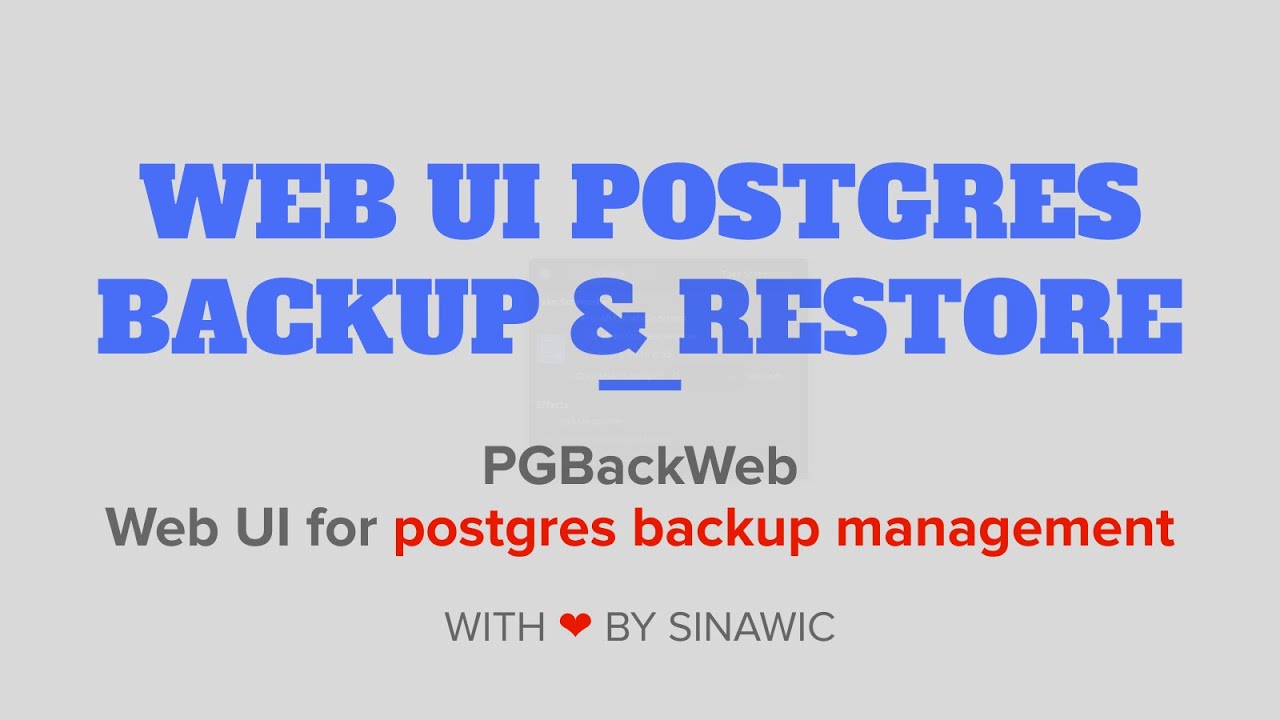 this is how u should manage postgres backups with pgbackweb in docker containers - YouTube