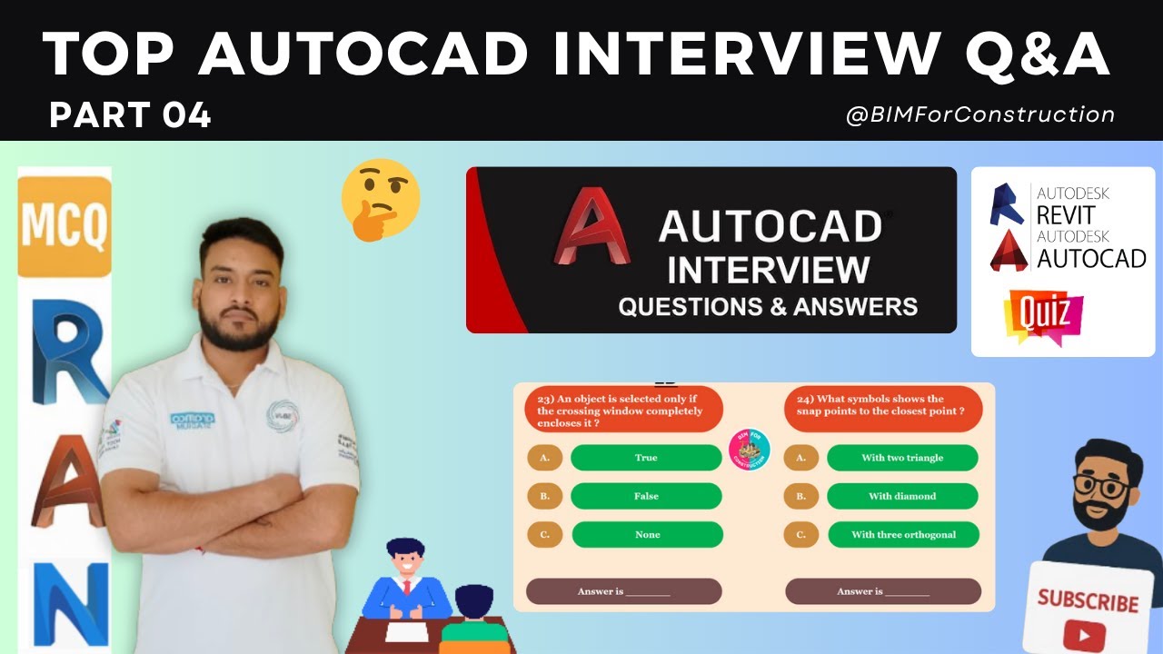 #04 Top AutoCAD Interview Questions & Answers | CAD MCQs - YouTube
