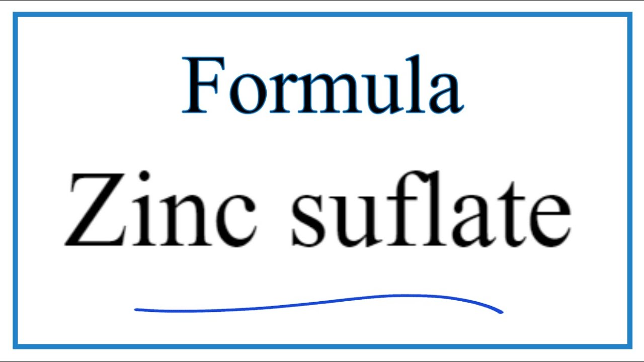 How To Write The Formula For Zinc Sulfate YouTube How To Write The Formula For Zinc Sulfate YouTube