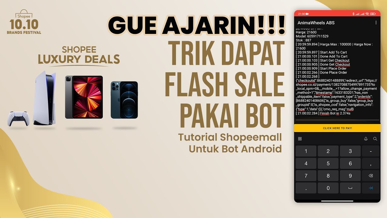 BOT SHOPEE FLASH SALE UNTUK ANDROID & EVENT SHOPEE 10.10 IPHONE IPAD ...