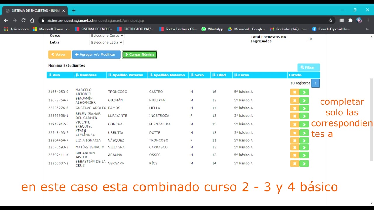 Tutorial plataf0rma encuestas JUNAEB - YouTube