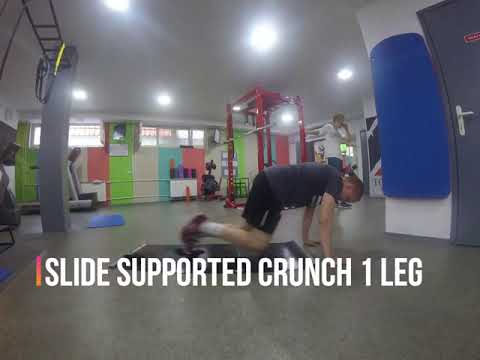 SLIDE SUPPORTED CRUNCH 1 LEG - Top Gym - YouTube