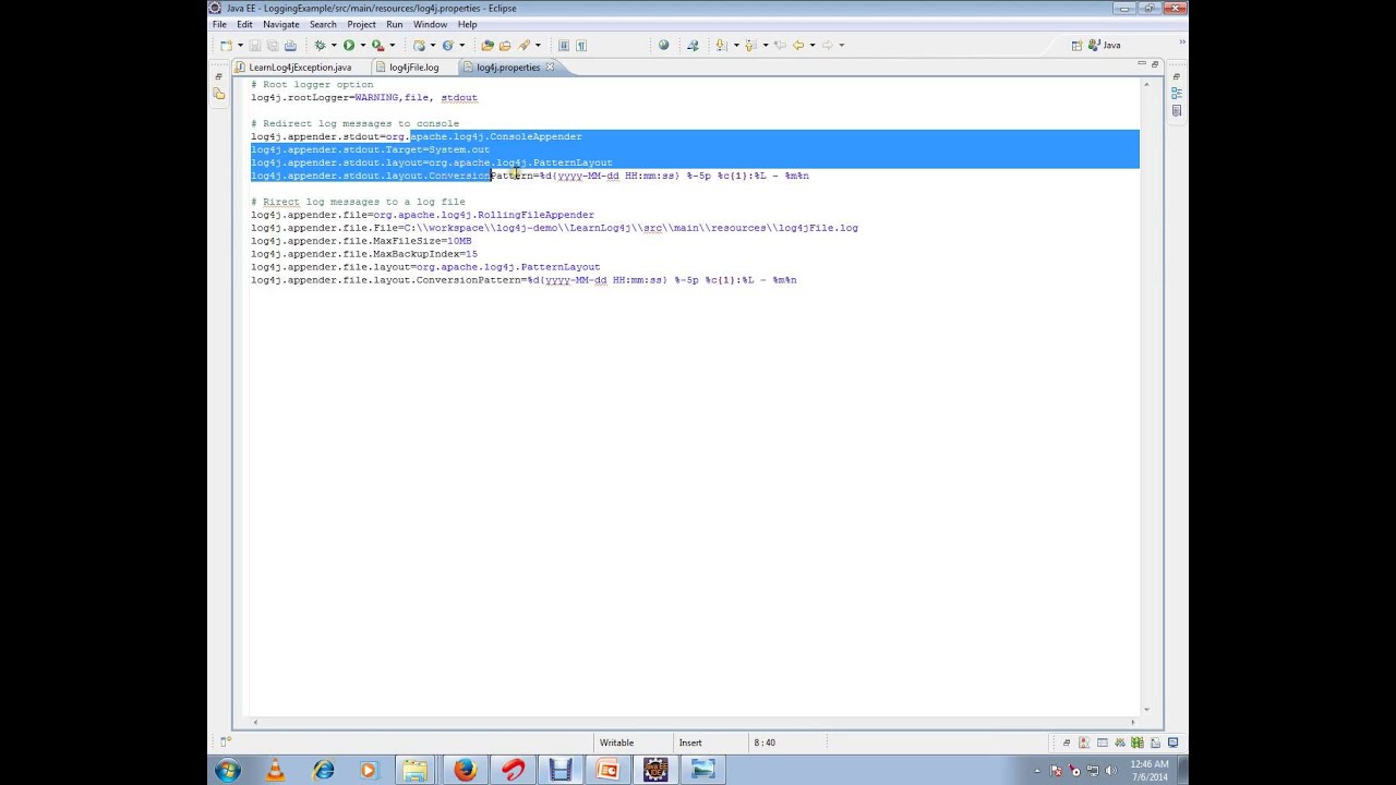 Log An Exception Using Log4j Demo Youtube