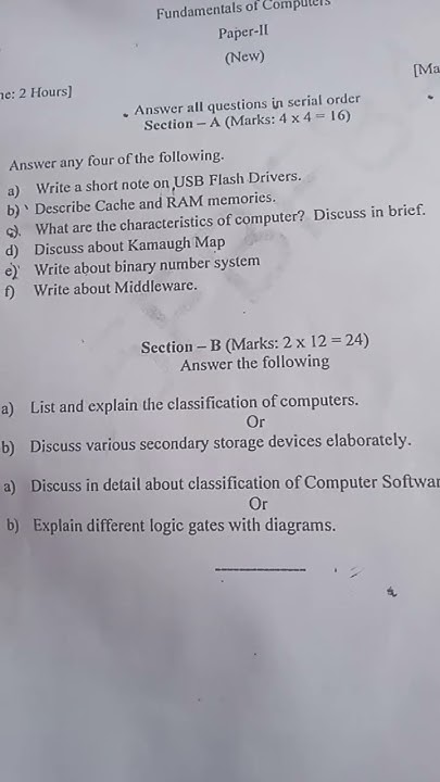 degre 2sem fundamental of computer model paper//basic computer model ...