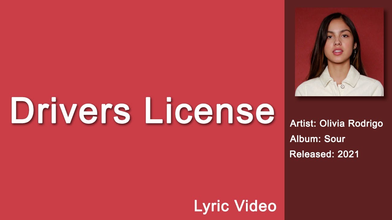 Drivers License Olivia Rodrigo Clean Lyrics Video | 2022 Sour Album ...
