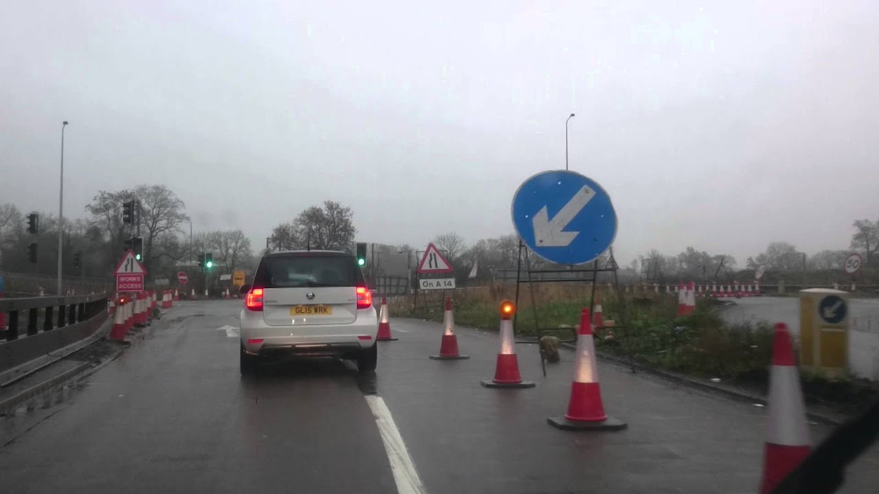 Driving through the Catthorpe Interchange M6, M1 and A14 December 13th ...