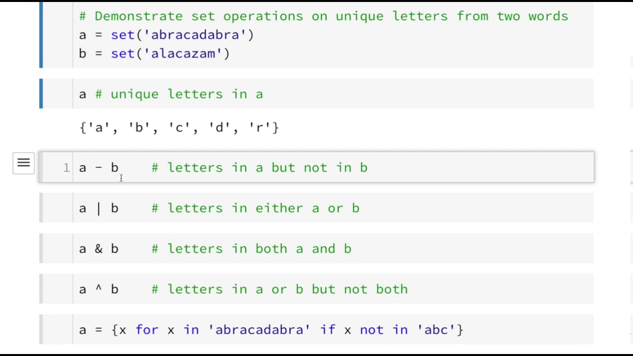 Python 016 - Sets - YouTube
