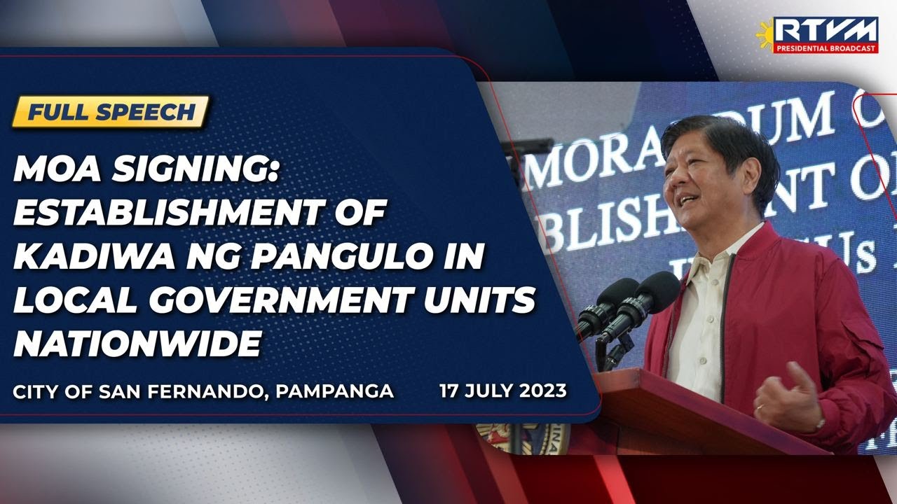 MOA Signing: Establishment of KADIWA ng Pangulo in LGUs Nationwide ...