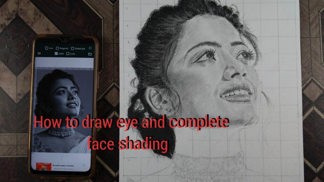 how to draw eye and face shading with pencil | pencil se eye aur face ...