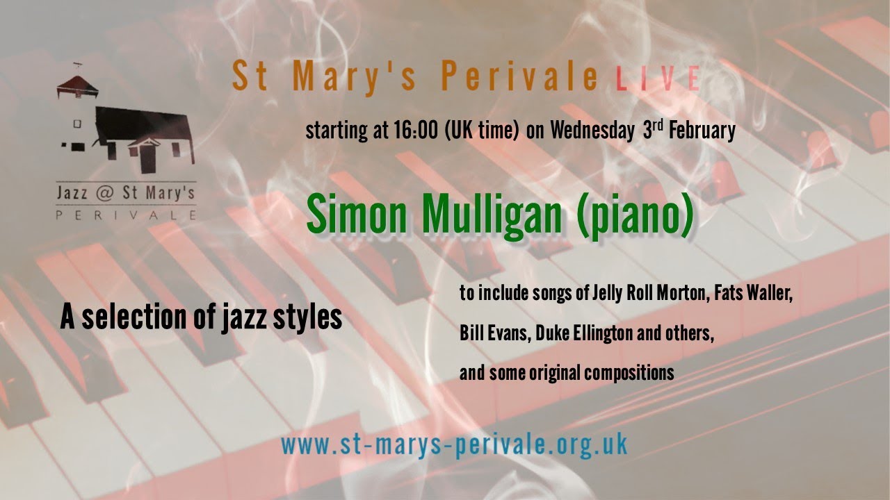 St Mary's LIVE: Simon Mulligan (jazz piano) - YouTube