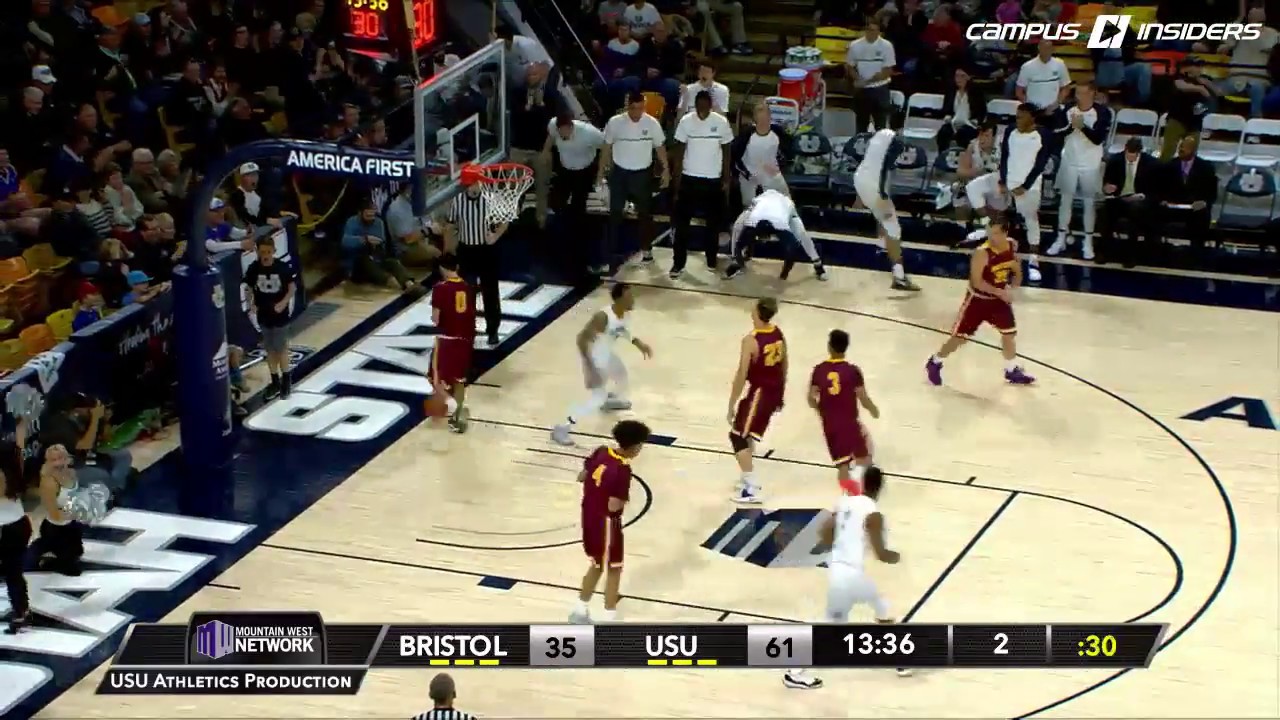 Shane Rector Alley-oop Dunk against Bristol - YouTube
