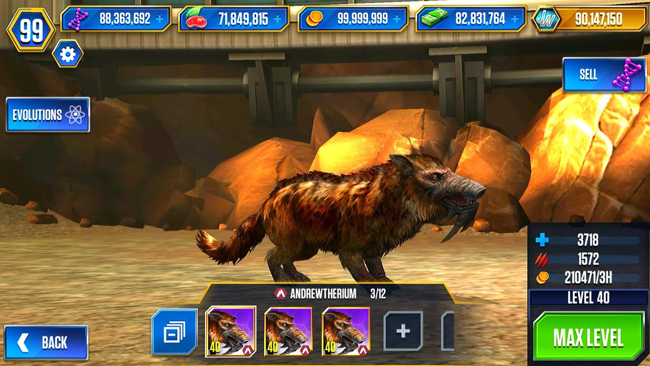 UNLOCK ANDREWSARCHUS VS ANDREWTHERIUM VS DEINOTHERIUM MAX X3 LV 40 ...