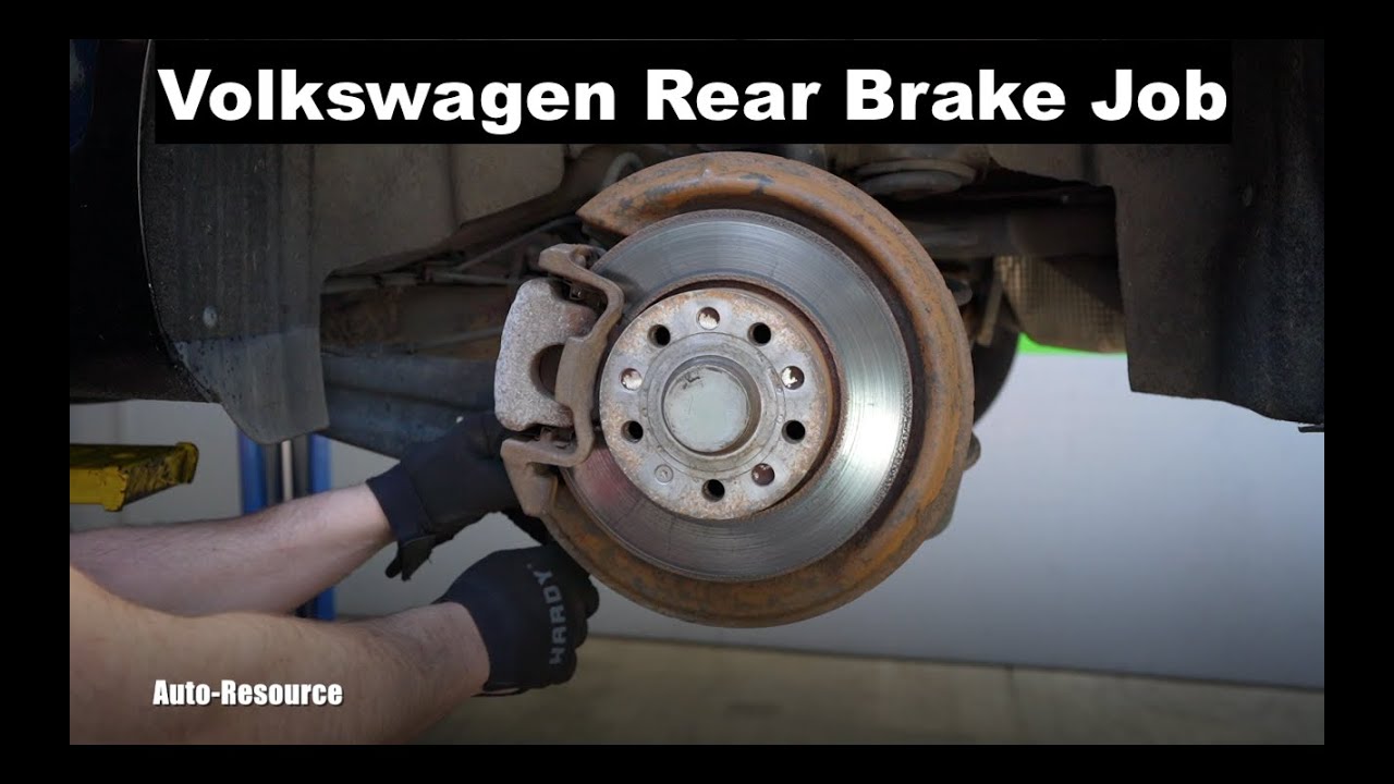 VW Rear Brake Pads and Rotors Replacement DIY - YouTube