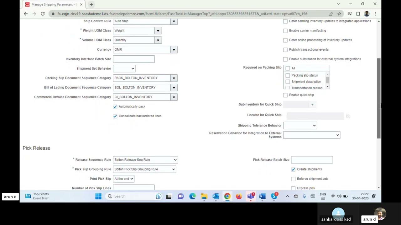 Oracle SCM - Fusion Manage Shipping parameters Part 16 - YouTube