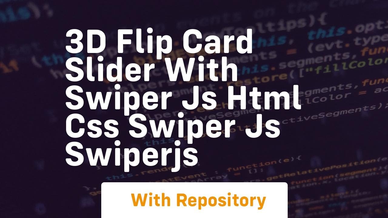 3d flip card slider with swiper js html css swiper js swiperjs - YouTube