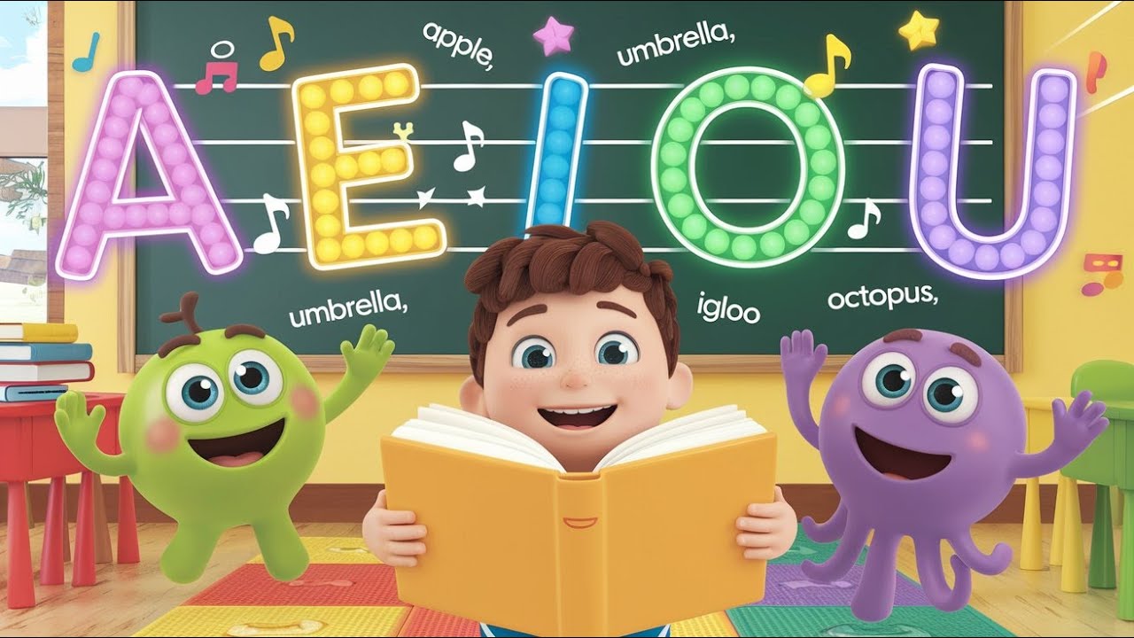 🎵 The Vowel Song | Learn A, E, I, O, U with Fun and Music for Kids! 🎶 ...