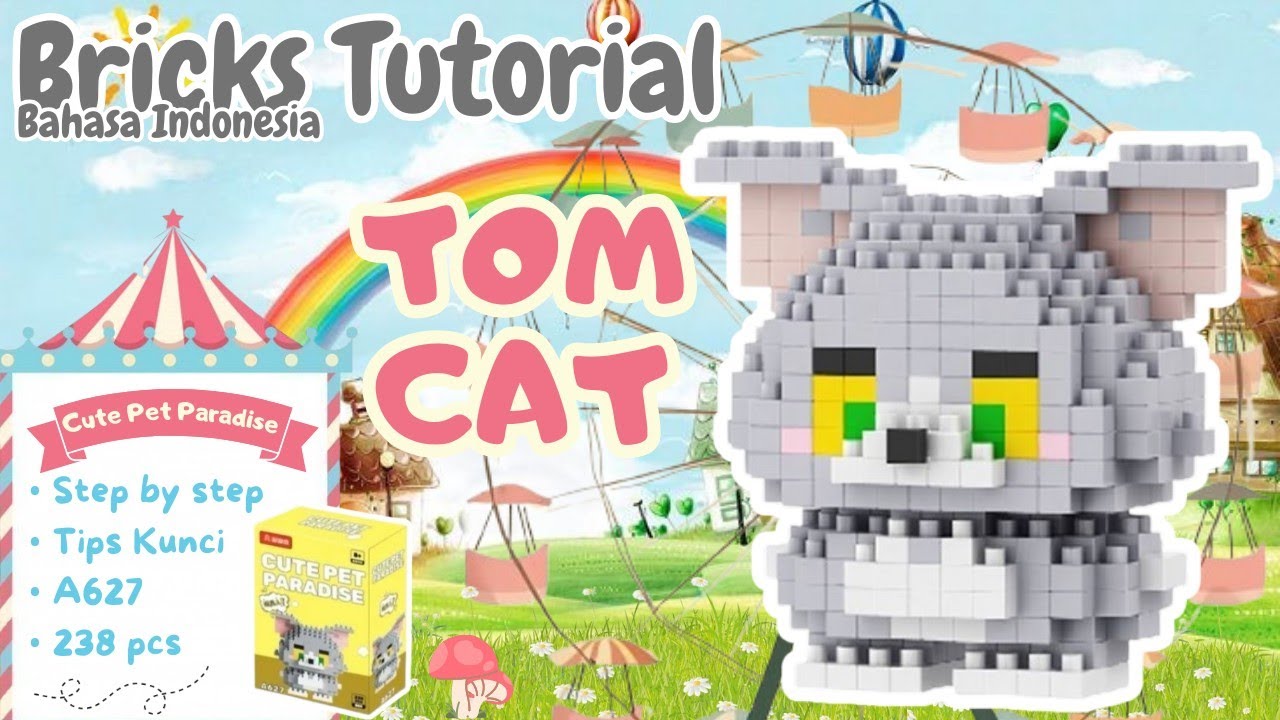 Cute Pet Paradise! How to Build a Bricks Tom Cat A627 l Tutorial Lego ...