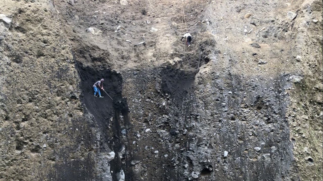 cliff excavation and rock cutting - YouTube