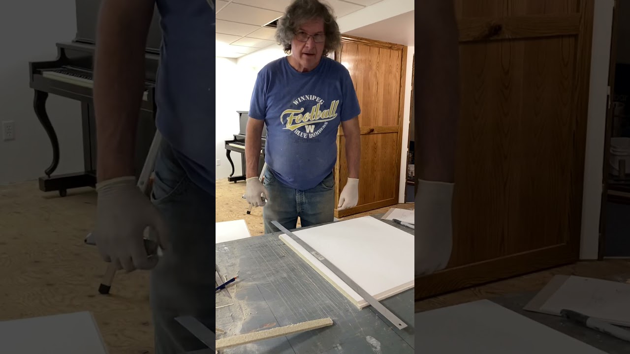 Cutting ceiling tile notched edge. - YouTube