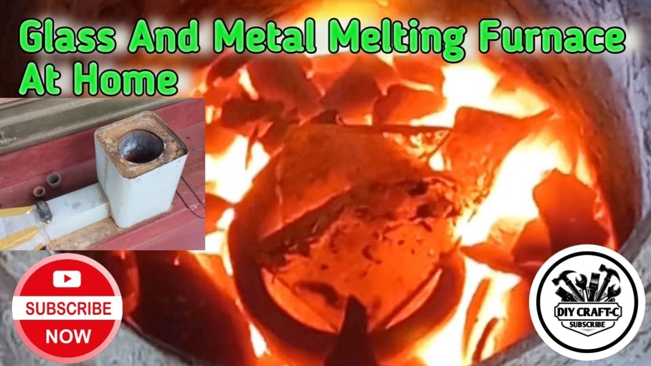 Glass metal melting furnace at home/ how to make a 1500c° metal melting ...