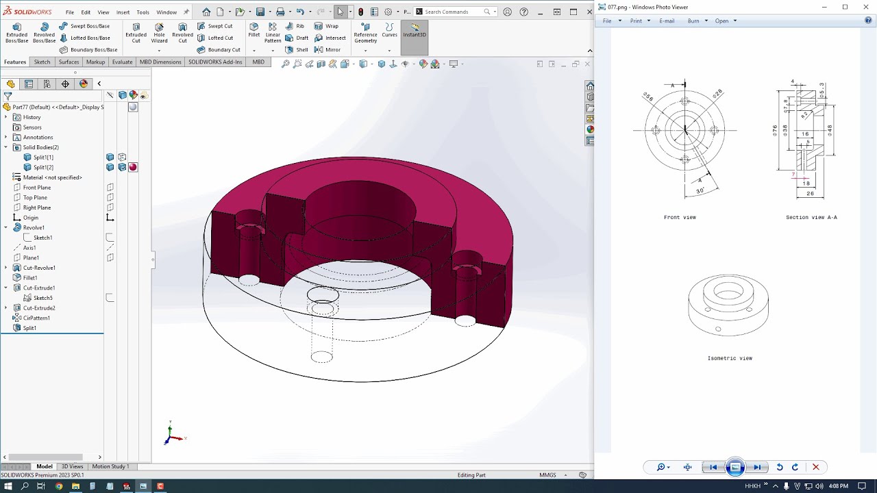 Giáo Trình SolidWorks 2023 | Thực Hành Vẽ 3D - Bài 077 - YouTube