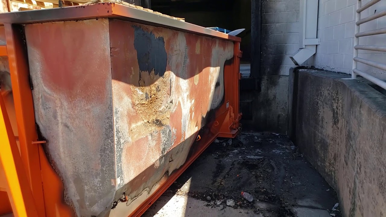 20 YARD Dumpster Set On Fire - YouTube