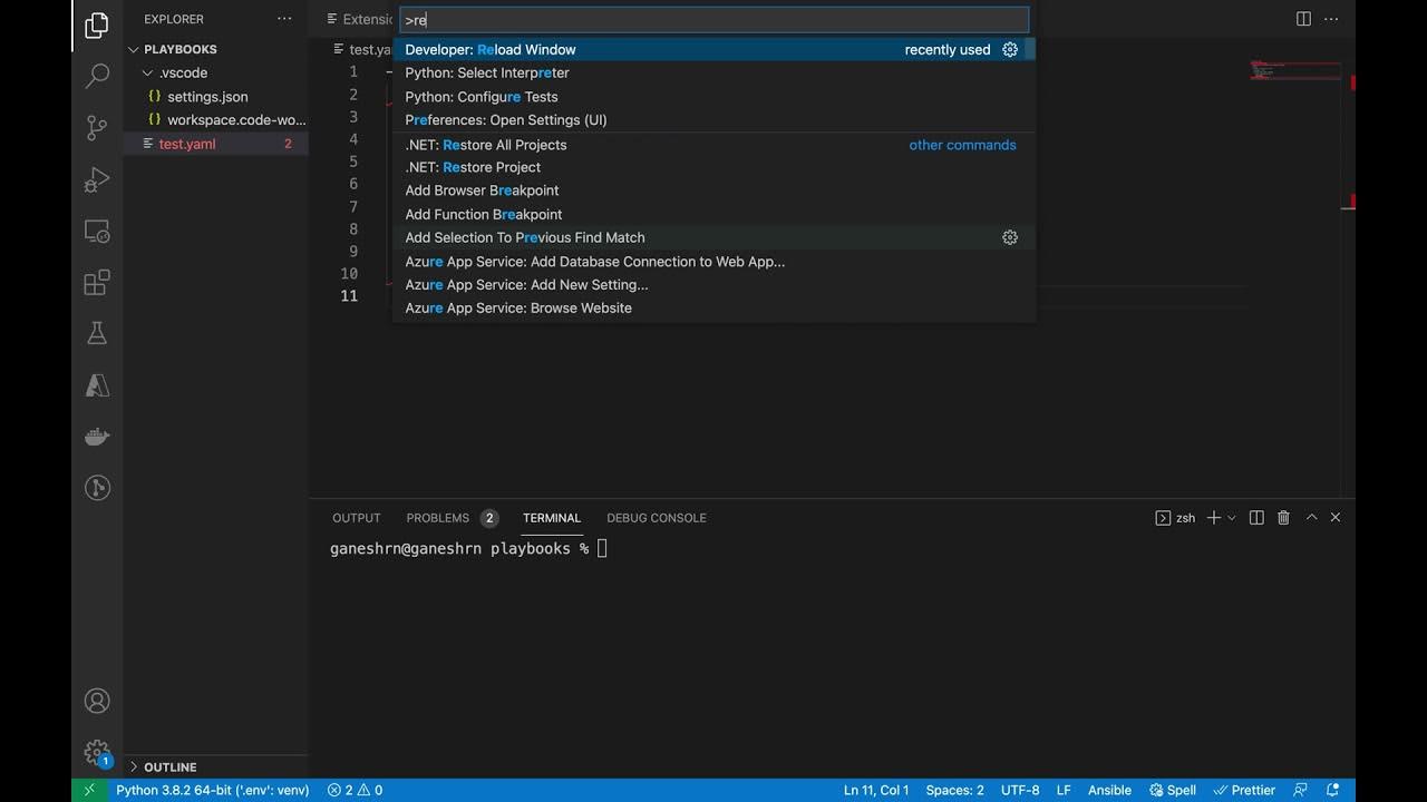 Ansible VSCode extension debug - YouTube