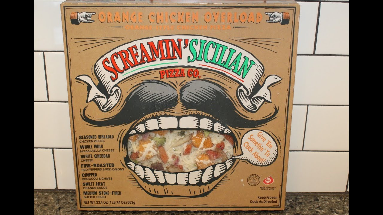 Screamin’ Sicilian Pizza Co. Orange Chicken Overload Pizza Review - YouTube