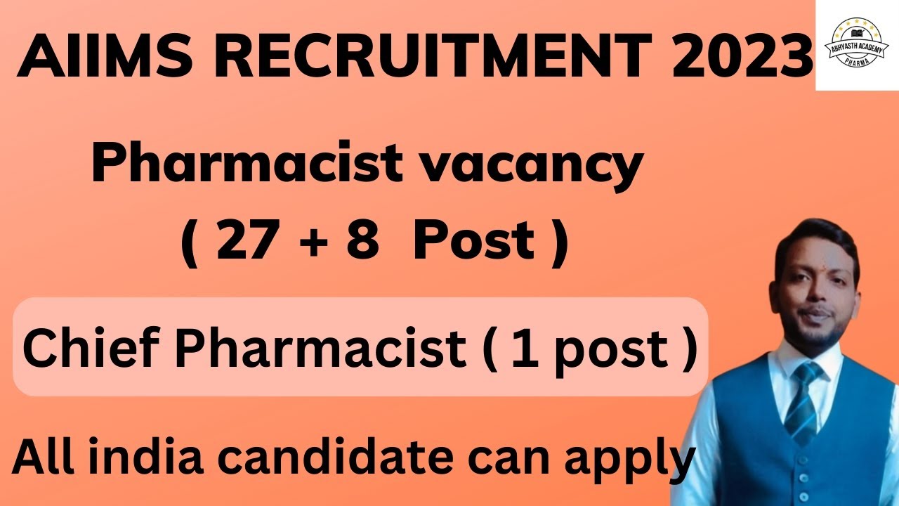 Pharmacist vacancy 2023 l Recruitment of Pharmacist (27+8post) & chief ...