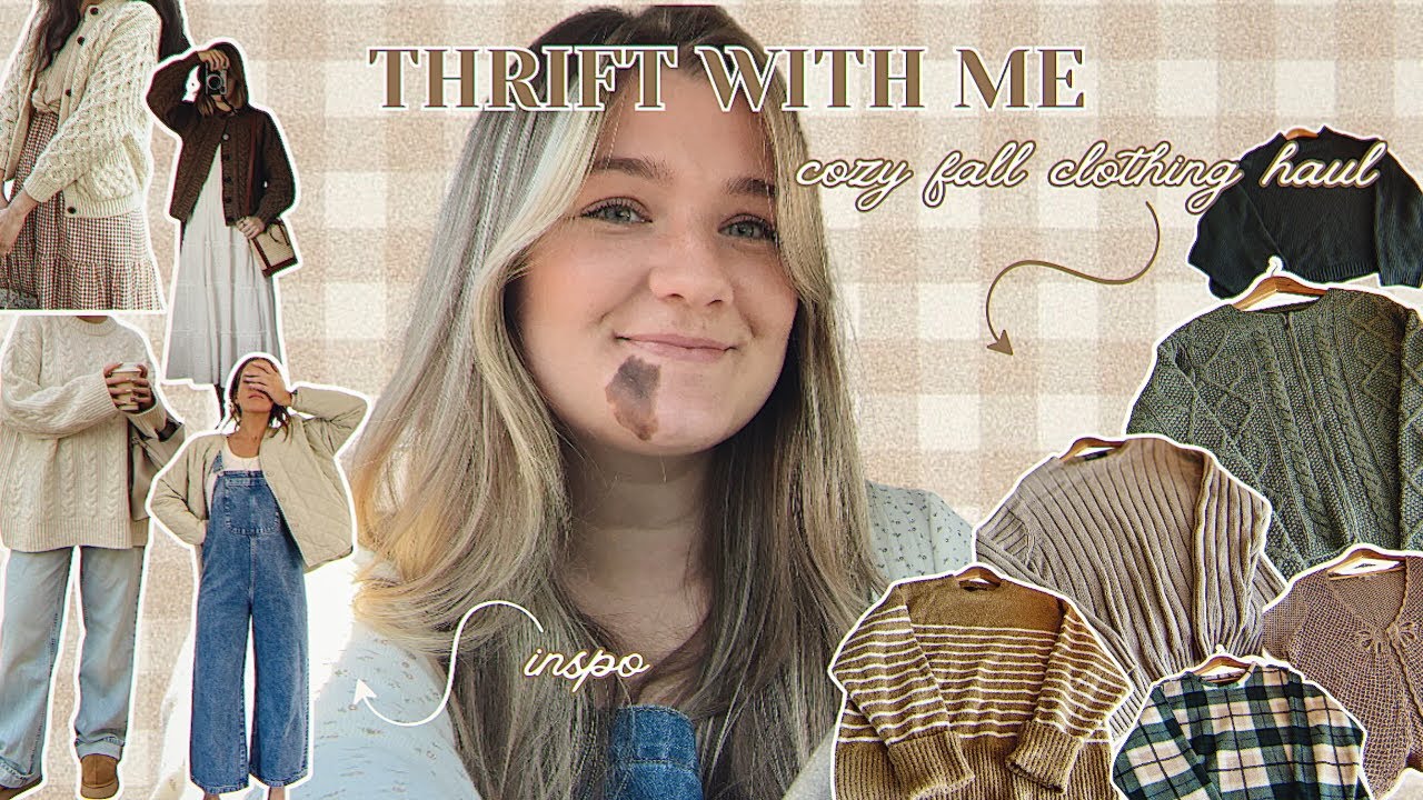 FALL THRIFT HAUL | Thrift With Me for a COZY FALL WARDROBE | $100 ...