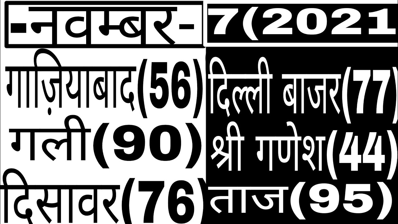 November 7, 2021Delhi bajar Satta King. Shri Ganesh Satta King Taj ...