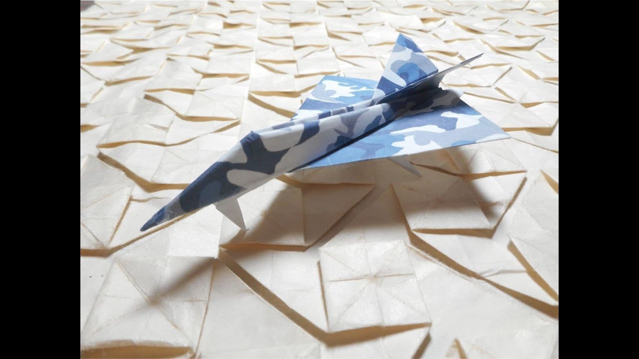 Origami fighter jet with landing gear (Diamondback A) tutorial - YouTube