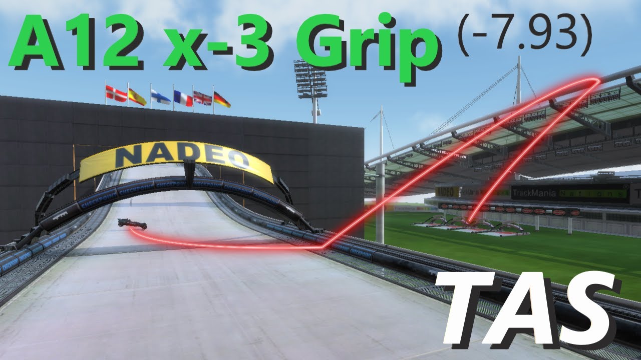(TMUnlimiter) [TAS] Trackmania A12 x-3 Grip - 8.77 (-7.93) | -2.56 Prev ...