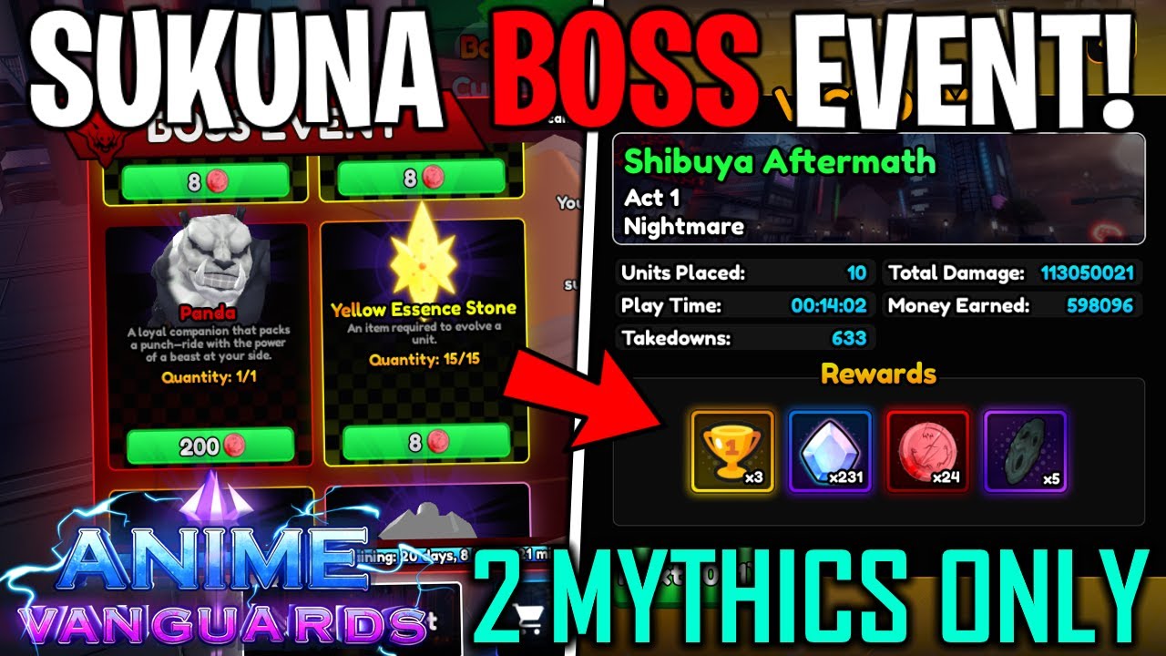 How To Beat Sukuna BOSS EVENT Using 2 Mythics Only (4 Units Gameplay ...
