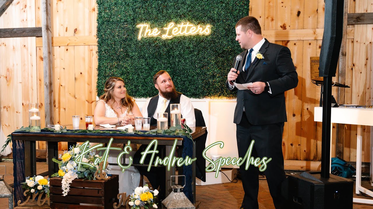 Kat + Andrew Wedding Speeches - YouTube