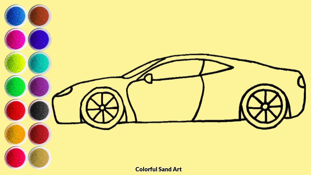Colored Sand Painting - Draw A Car - YouTube