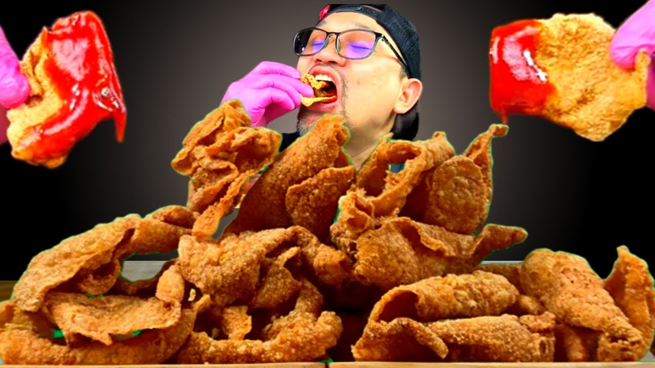 Asmr eating crispy fried chicken skin,Fried Chicken,mukbang asmr - YouTube