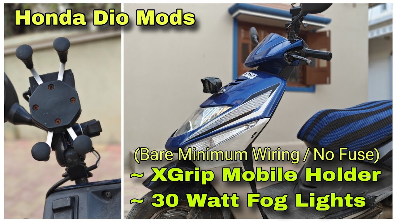 2004 Honda DIO Mods | X-Grip Mobile Holder & Charger | 30 Watt Powerful ...