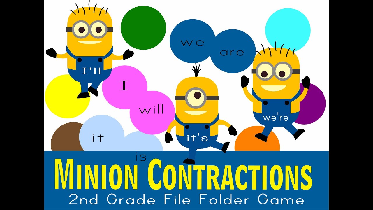 Minion Contactions File Folder Game - YouTube